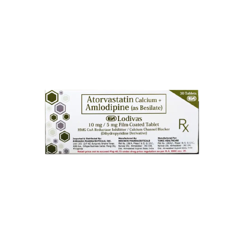 LODIVAS Atorvastatin Calcium / Amlodipine Besilate 10mg / 5mg Film ...